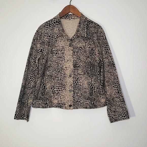 Chico's | Jackets & Coats | Vintage Chicos Stretch Giraffe Animal Print ...